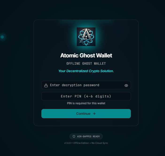 AtomicTrust Ghost Wallet | Offline Hardware Crypto Wallet - Self ...